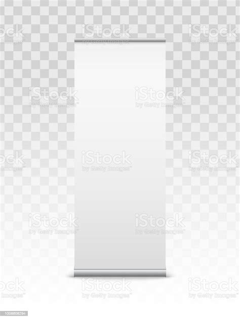 크리에이 티브 벡터 일러스트 레이 션 종이 배너를 빈 롤의 캔버스 질감 투명 한 배경에 고립 아트 디자인 빈 서식 파일 이랑 개념 프로 모션 그래픽 프레 젠 테이 션 요소