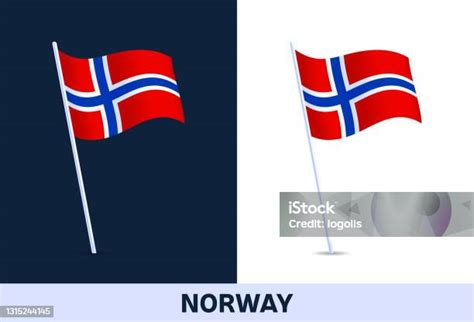 노르웨이 벡터 플래그 흰색과 어두운 배경에 고립 된 이탈리아의 국기를 흔들고 공식 색상과 플래그의 비율 벡터 그림입니다 기에 대한 스톡 벡터 아트 및 기타 이미지 Istock