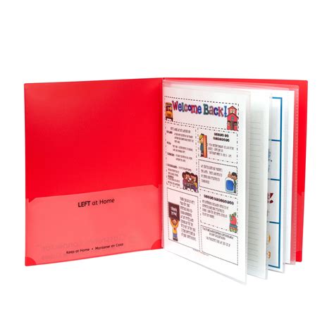 C Line Classroom Connector Multi Pocket Folders Red Box Of 15
