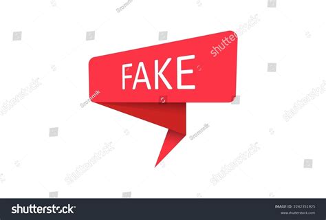Fake Red Banner Pointer Sticker Label Stock Vector Royalty Free