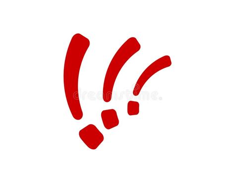 Red Wifi Signal Icon On Plain Background Stock Vector Illustration Of Background Signal