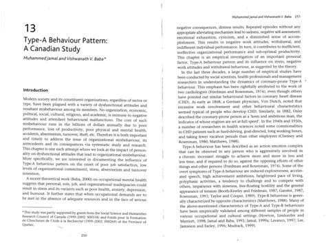 PDF Type A Behaviour Pattern A Canadian Study