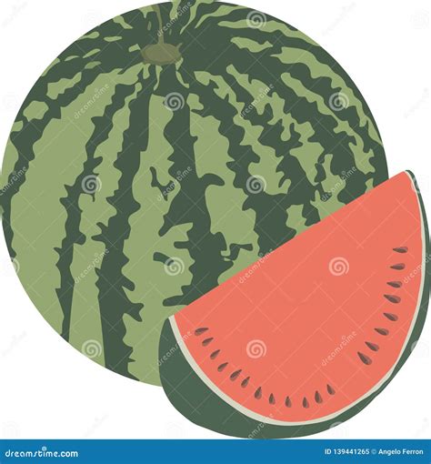 Watermelon Fruit A Strips With Slice Portion Stock Vector Illustration Of Delicious Juicy