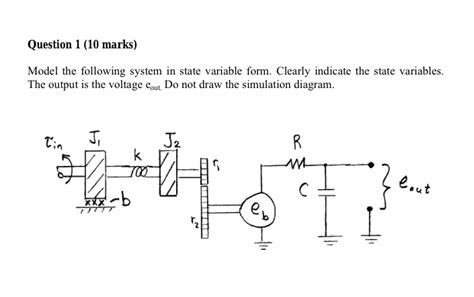 Solved Question 1 10 Marks Model The Following System In