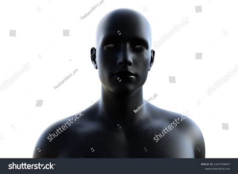 3d Render Portrait Black Bald Man Stock Illustration 2197744627