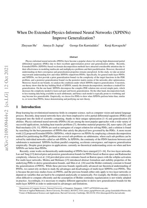 Pdf When Do Extended Physics Informed Neural Networks Xpinns Improve Generalization