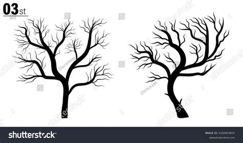 Vector Illustration Leafless Tree Isolated On Stock Vector Royalty Free 2183923655 Shutterstock