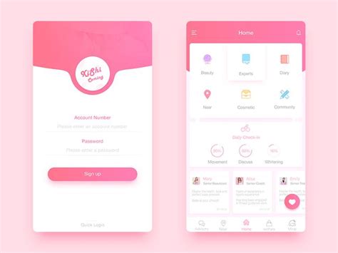 직사각형을 벗어난 헤더 디자인 모음 Mobile App Design Inspiration Ux Design Mobile Ios Design