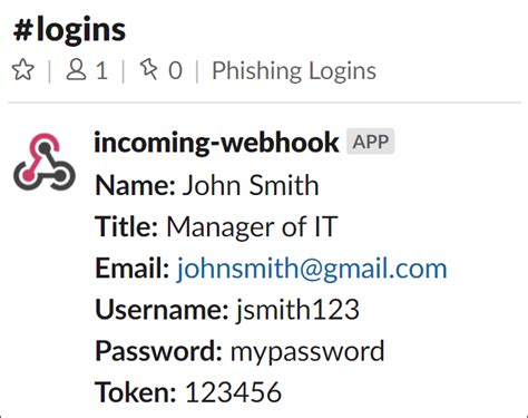 Gophish Slack Phishing Credential Harvester