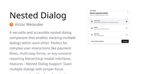 Nested Dialog 21stdev Discover Share And Craft Ui Components 21stdev