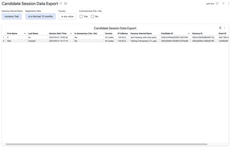 Candidate Session Data Export Harver Knowledge Base