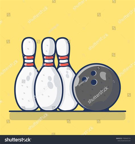 Bowling Ball Pins Vector Illustration Set Stock Vector Royalty Free