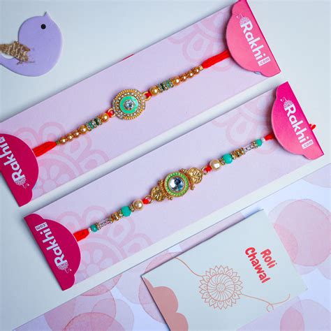Set Of 2 Beautiful Rakhi For Brother