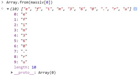 JavaScript Как получить букву из строки в массиве