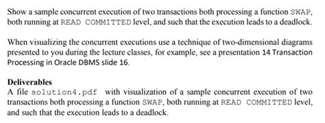 deadlocks consider a stored pl sql function swap