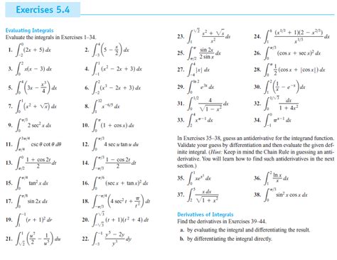 Solved Exercises Evaluating Integrals Evaluate The Chegg Com