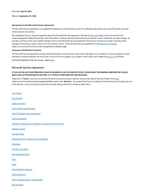 Microsoft Services Agreement Pdf Mobile App Microsoft Windows