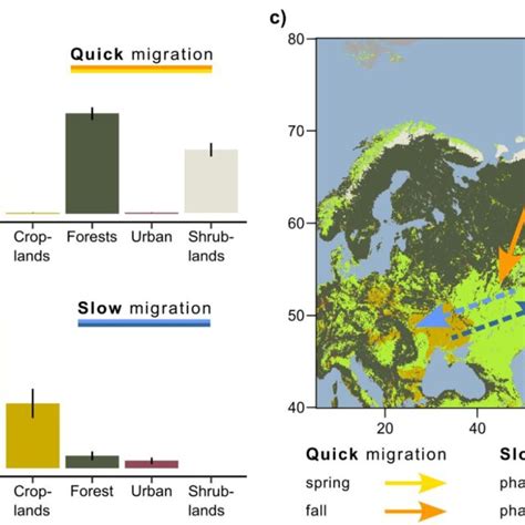 Vegetation Land Cover During Quick And Slow Migration A Quick