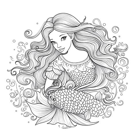 Free Mermaid Coloring Page Printable Pdf Davinci In You Davinci