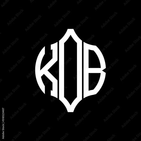 Kob Letter Logo Kob Best Black Background Vector Image Kob Monogram