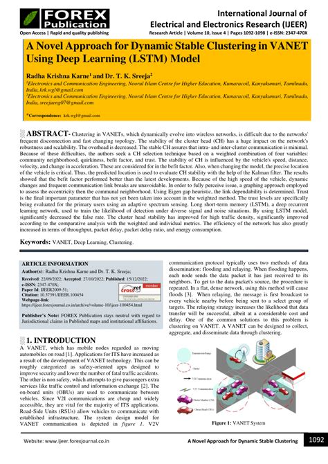 PDF A Novel Approach For Dynamic Stable Clustering In VANET Using