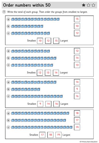 Year 1 Place Value Within 50 White Rose Week 7 Block 2