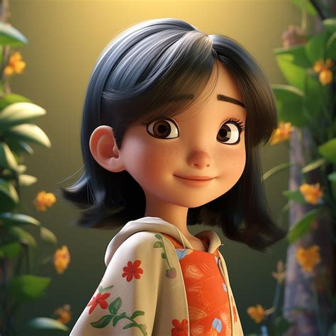 Premium Photo 3d Rendering Of Cartoon Like Asian Girl
