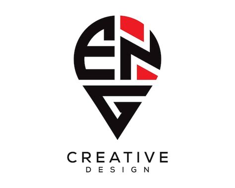 Premium Vector Eng Letter Location Shape Logo Design