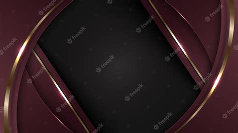 검정색 배경 배너 템플릿 고급 스타일에 빛나는 금선 조명 효과가 있는 추상 3d 빨간색 곡선 모양 프리미엄 벡터