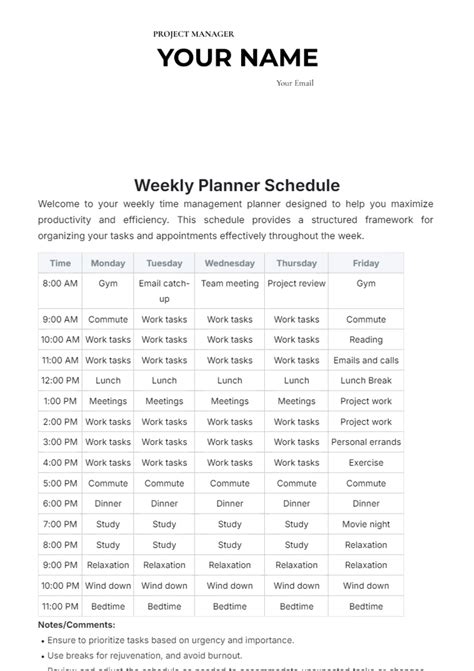 Free Weekly Planner Templates To Customize Online