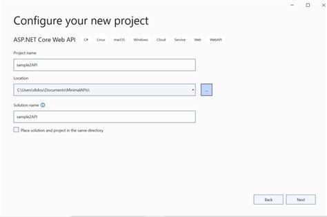 Aspnet Visual Studio Create A Minimal Web Api