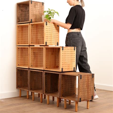 Wooden Stackable Cube Shelves