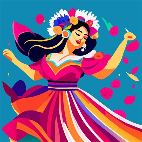 Premium Vector Una Gitana Adolecente Bailando Vector Illustration