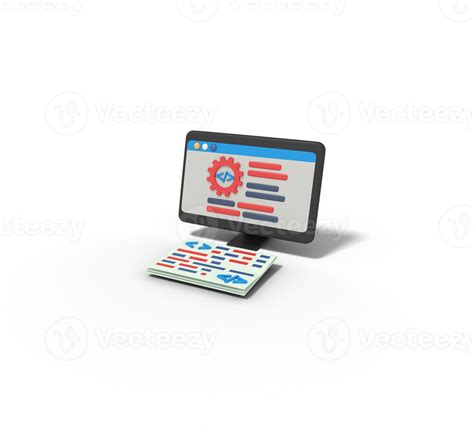 3d Illustration Of Setting App Coding 13714553 Png