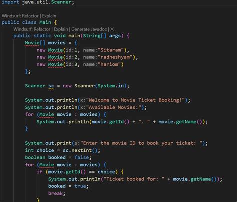 Codeclause Java Development Internship Made A Movie Ticket Booking
