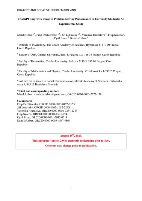 Pdf Chatgpt Improves Creative Problem Solving Performance In