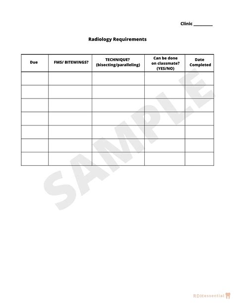 Dental Hygiene School Clinic Logbook Digital Download Only Artofit