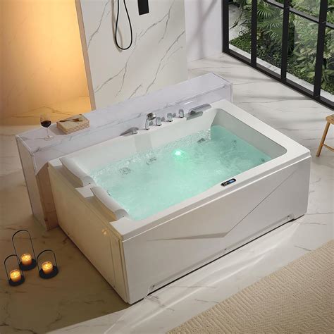 Empava 2 Person Heated Soaking Whirlpool Bathtub 71