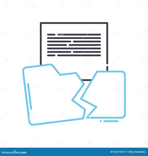 Data Loss Line Icon Outline Symbol Vector Illustration Concept Sign Stock Vector