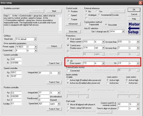 I2t Protection Drive Setup Gbcm Technosoft Motion Control