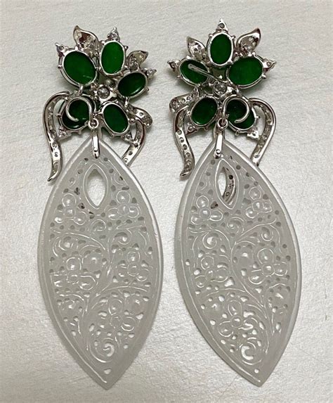 Authentic White Jade Cum With Diamond Womens Fashion Jewelry