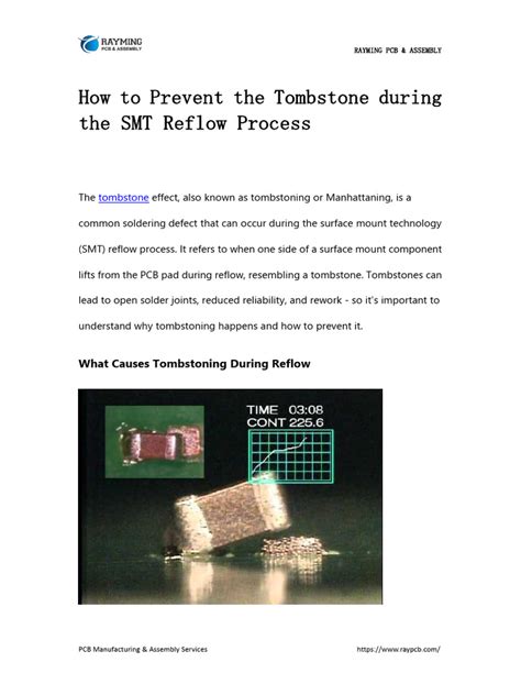 How To Prevent The Tombstone During The Smt Reflow Process Pdf