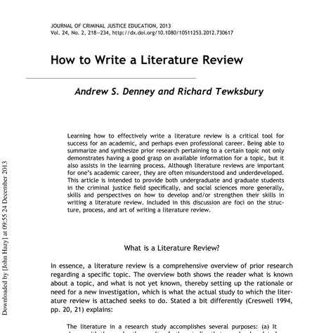 How To Write A Literature Review With Examples