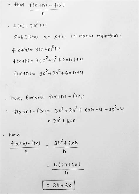 Solved F X H F X For The Given Function Find H F X 3x2 4 Course Hero