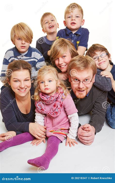 Family With Many Kids Royalty Free Stock Photography - Image: 28218347