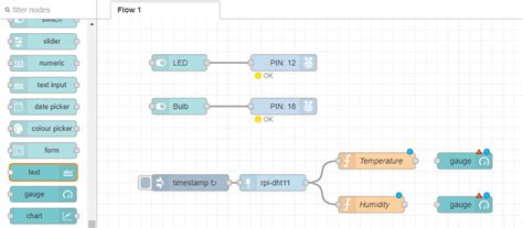 Home Automation With Node Red And Raspberry Pi Control Lights And Read Dht11 Data