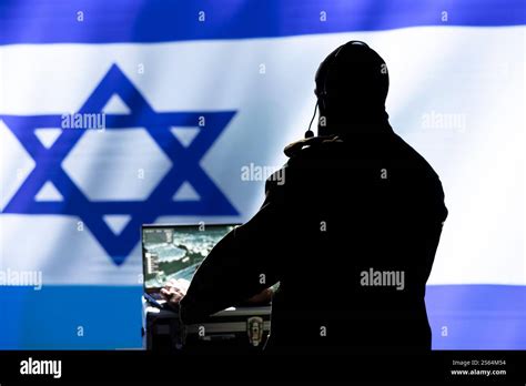 Israeli Air Defense Command Operator Conscript Using Radar System On Laptop To Detect Incoming