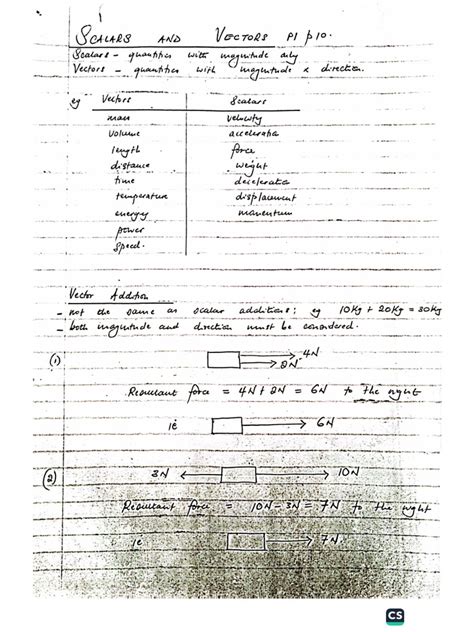 Scalar Vector Quantities Pdf
