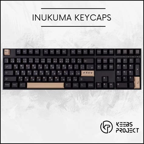 𝐑𝐄𝐀𝐃𝐘 𝐒𝐓𝐎𝐂𝐊 Gmk Inukuma Pbt Keycaps 129 Keys Dye Sub Black Gold