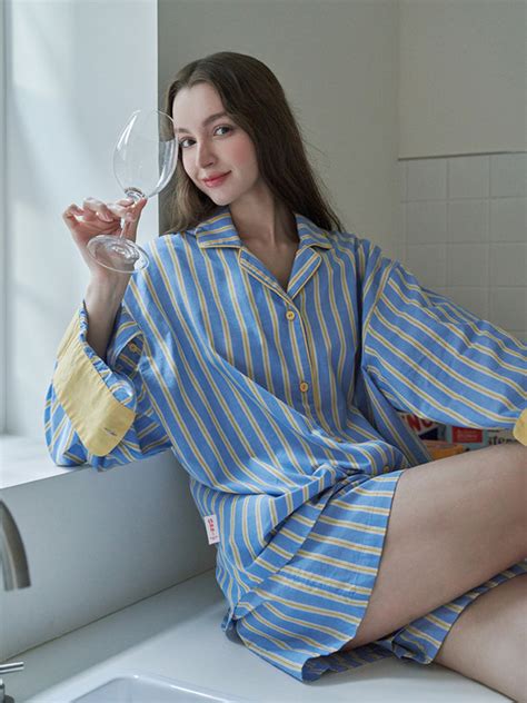 울랄라 파자마 레브 긴팔 여성페어 블루 수 위시버킷